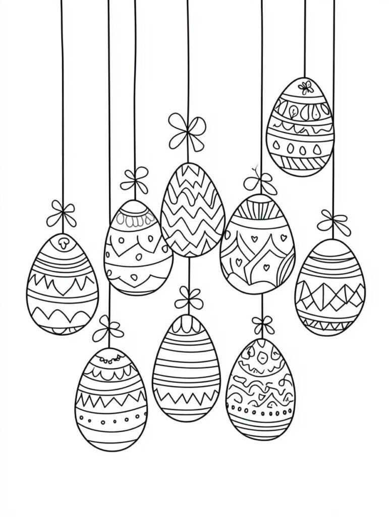 Découvrez le Coloriage Pâques joyeux - Coloriageenfants.com