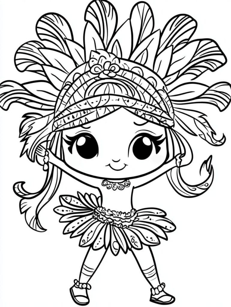 Découvrez le Coloriage Carnaval festif - Coloriageenfants.com