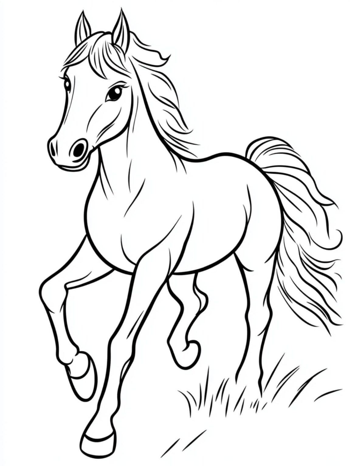 Découvrez le Coloriage Cheval apaisant - Coloriageenfants.com