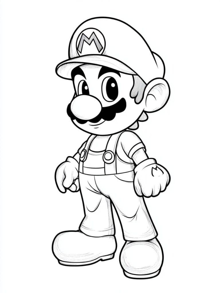 Explorez l'univers coloré du Coloriage Mario - Coloriageenfants.com