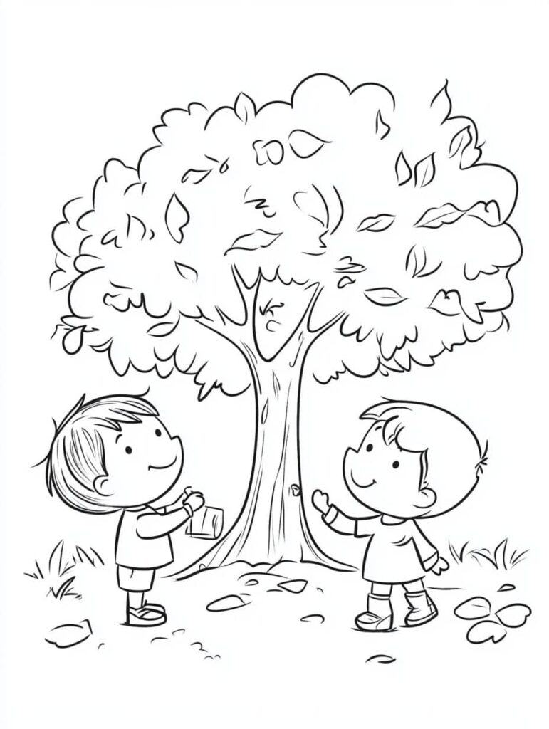 Tree coloring page to celebrate nature - Coloriageenfants.com