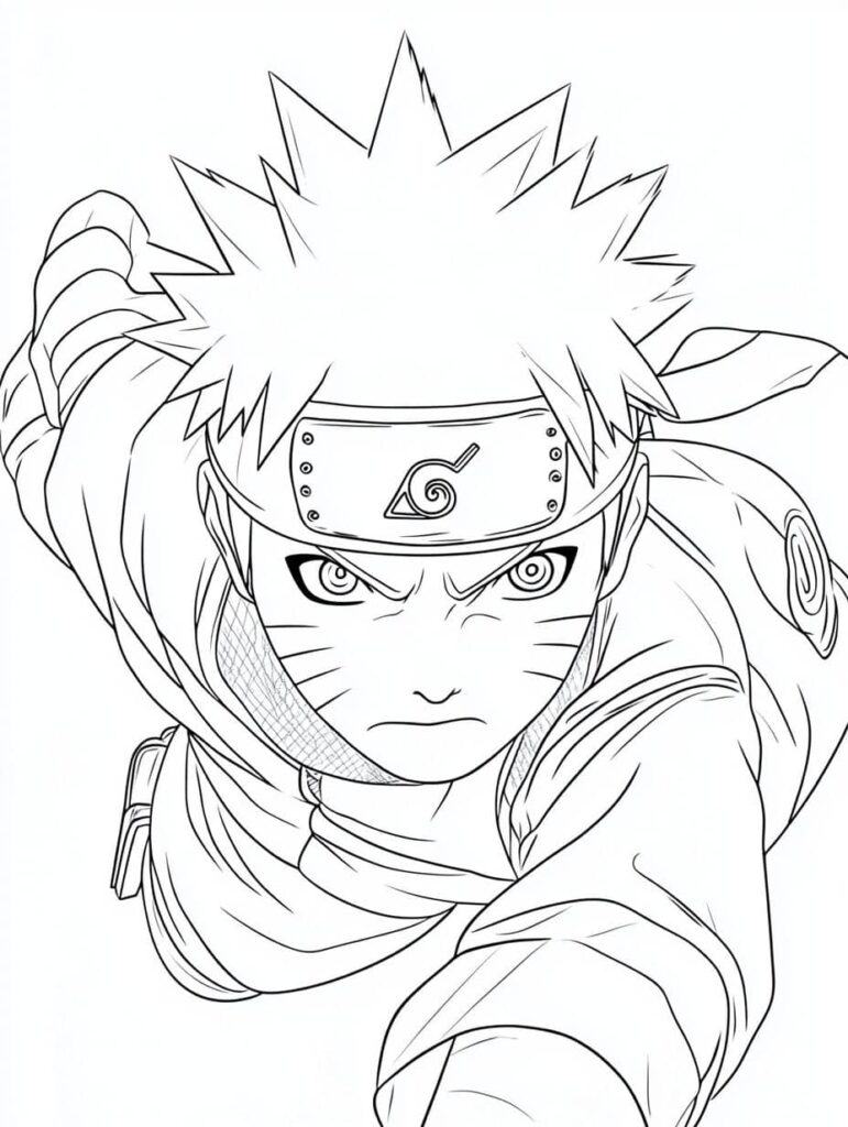 Découvrez le Coloriage Naruto captivant - Coloriageenfants.com