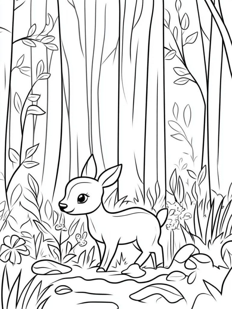 Coloriage Forêt pour explorer la biodiversité - Coloriageenfants.com