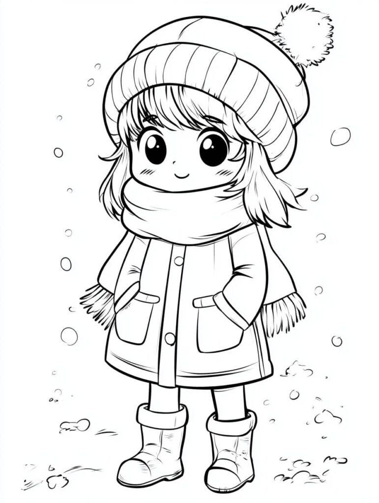 Coloriage Hiver pour célébrer les fêtes - Coloriageenfants.com