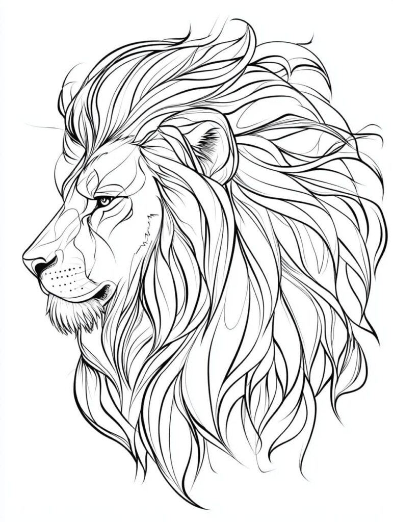 Coloriage Lion pour stimuler l'imagination - Coloriageenfants.com