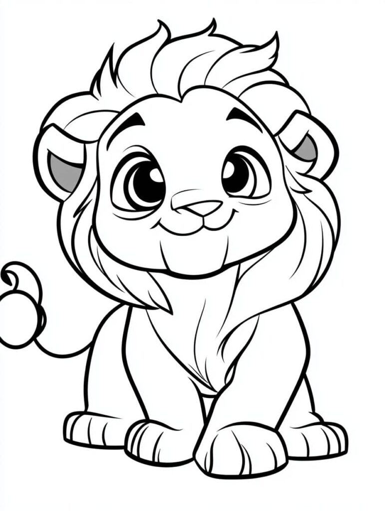 Coloriage Lion pour stimuler l'imagination - Coloriageenfants.com