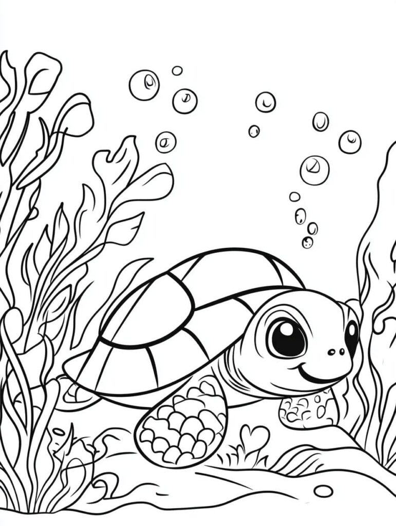 Découvrez le Coloriage Tortue apaisant - Coloriageenfants.com