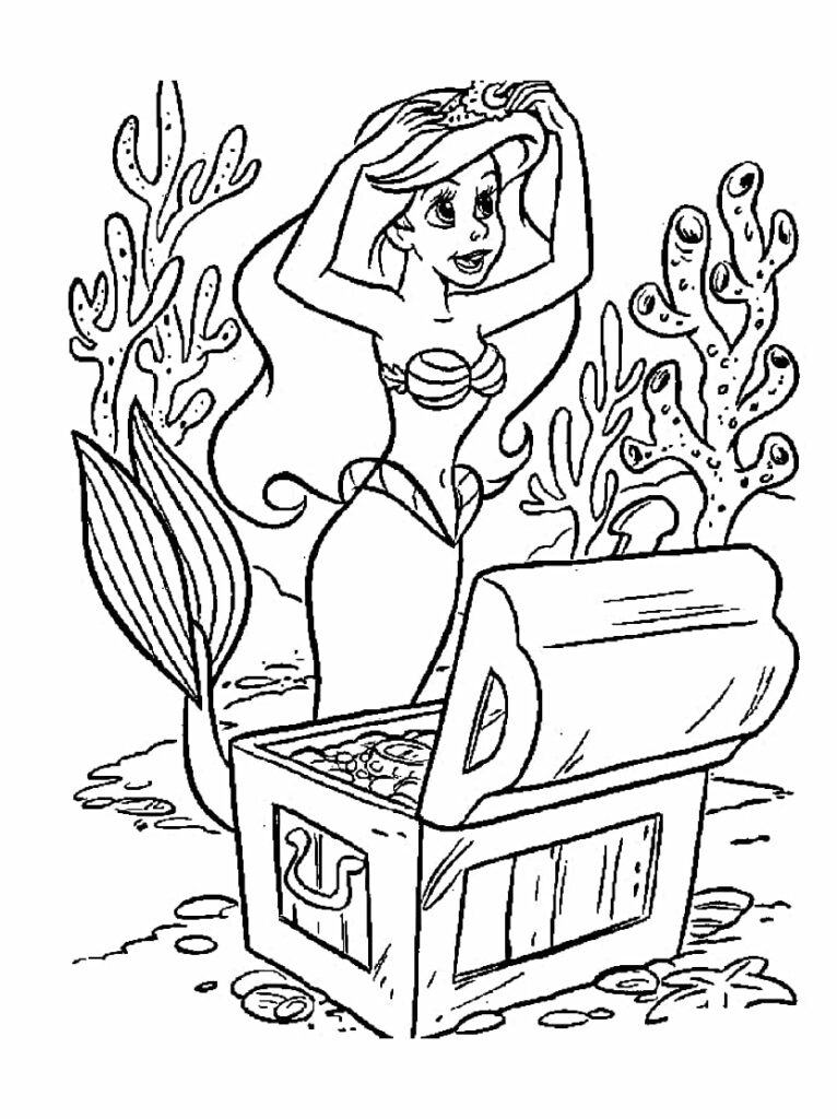 Avventure da colorare di Ariel - Coloriageenfants.com