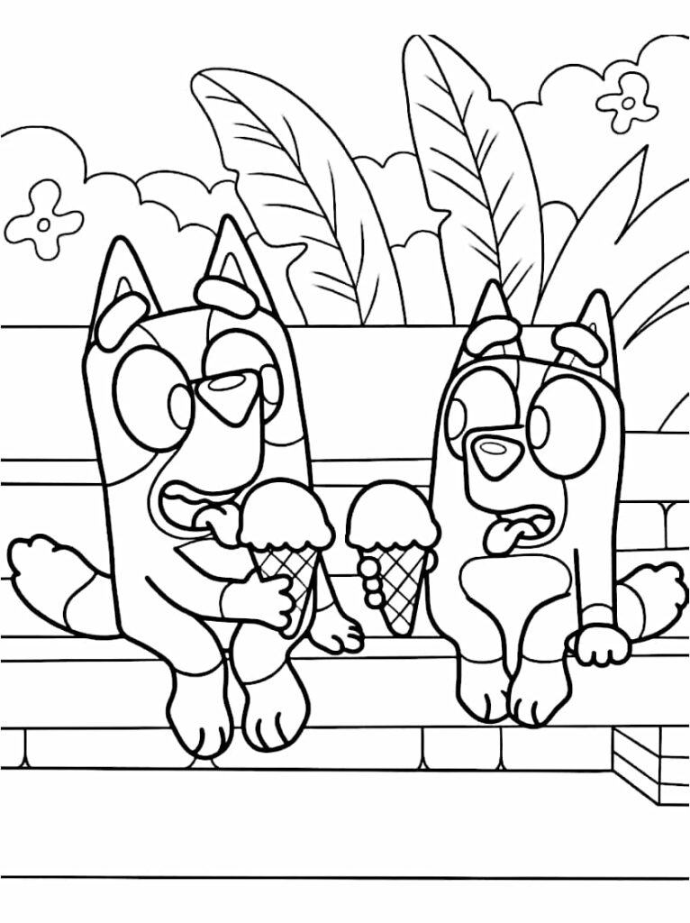 Créativité avec Coloriage Bluey - Coloriageenfants.com