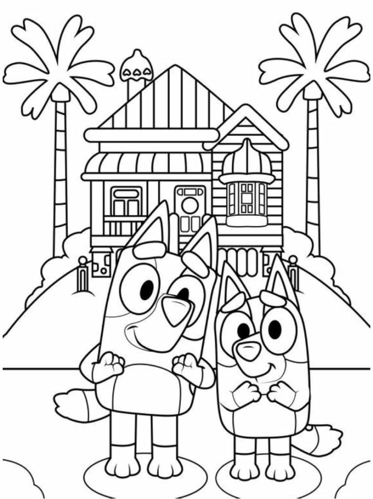 Créativité avec Coloriage Bluey - Coloriageenfants.com