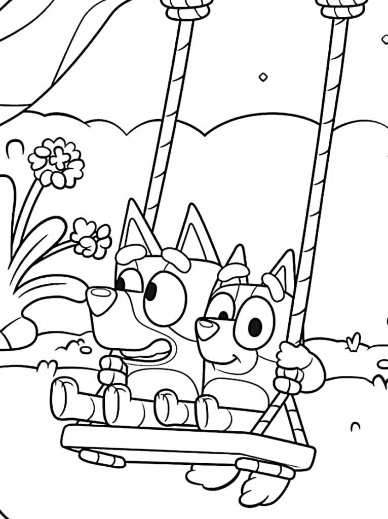 Créativité avec Coloriage Bluey - Coloriageenfants.com