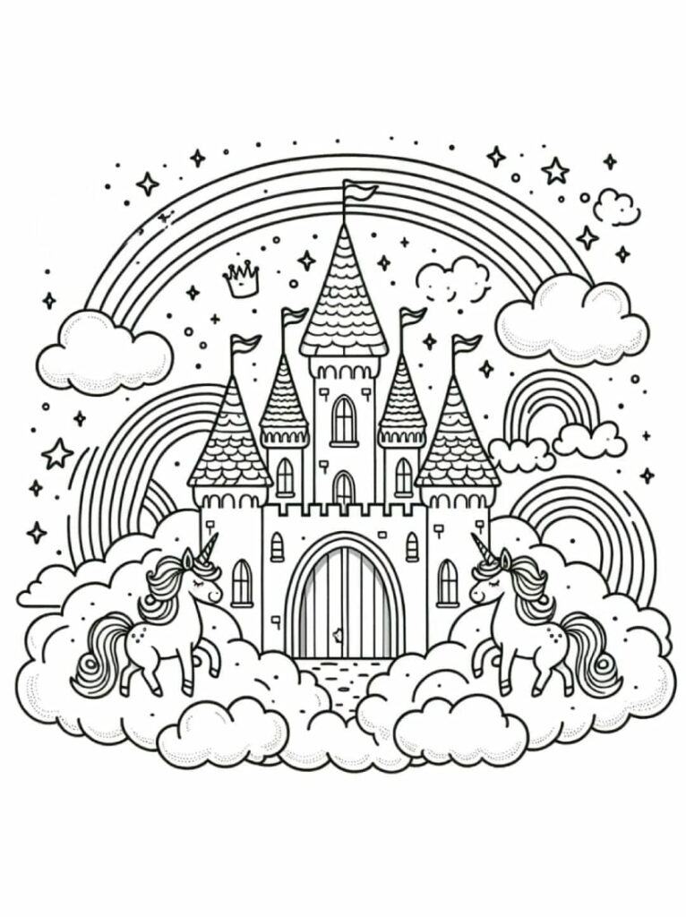 Princess Castle and Friends Coloring Pages - Coloriageenfants.com