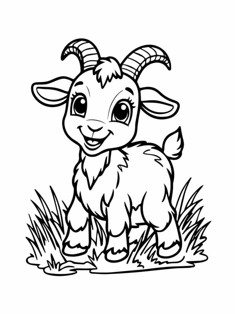 Coloriage Chèvre Amusant - Coloriageenfants.com