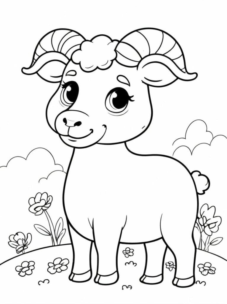 Coloriage Chèvre Amusant - Coloriageenfants.com