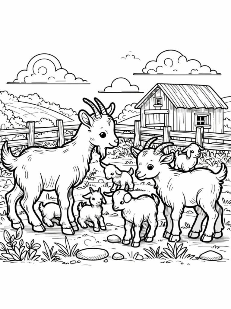 Coloriage Chèvre Amusant - Coloriageenfants.com