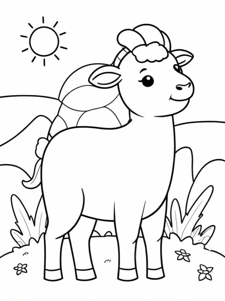 Coloriage Chèvre Amusant - Coloriageenfants.com