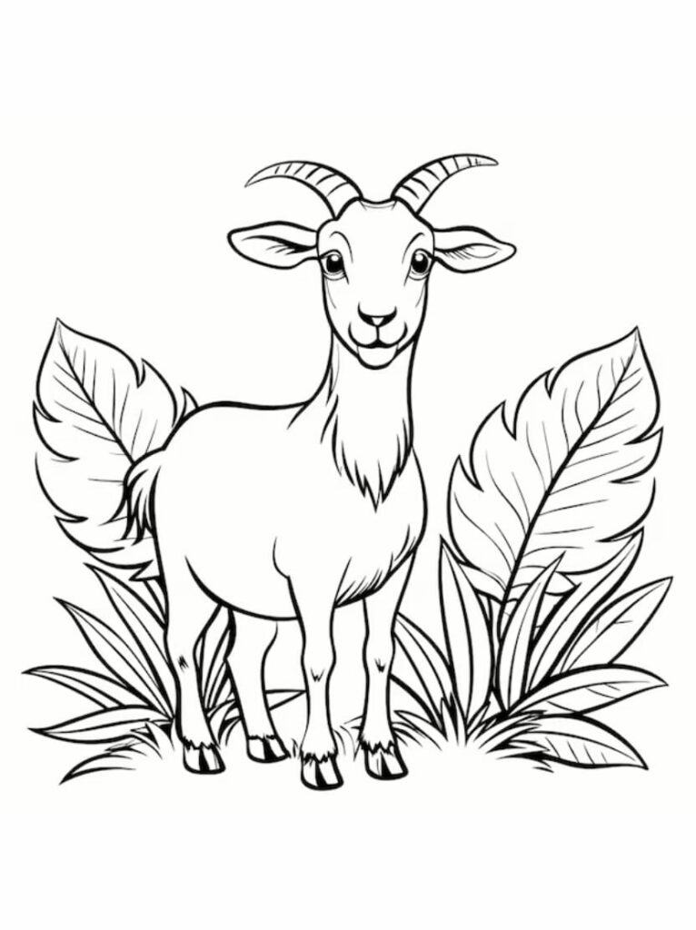 Coloriage Chèvre Amusant - Coloriageenfants.com