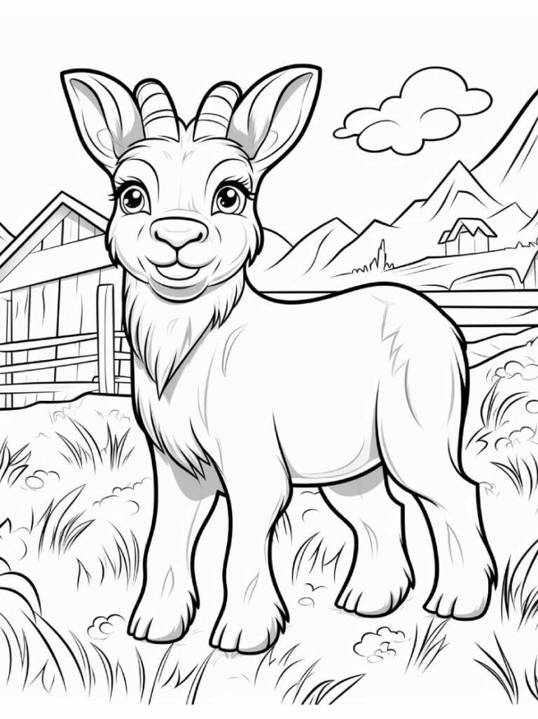 Coloriage Chèvre Amusant - Coloriageenfants.com