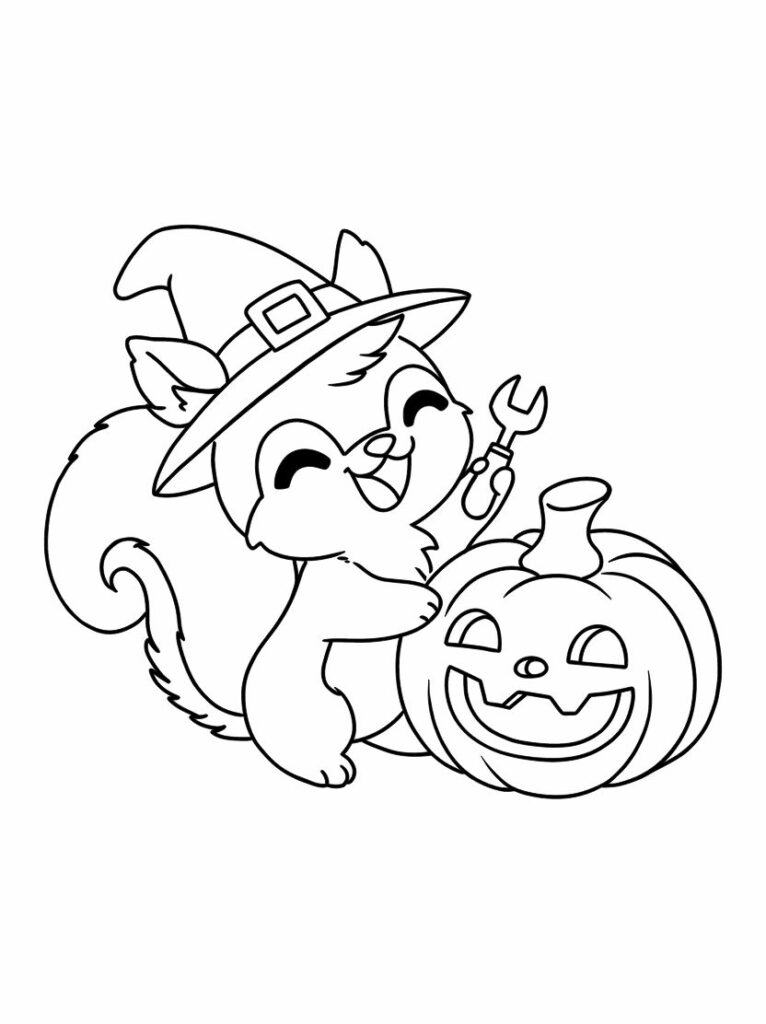 Amusement avec le Coloriage Citrouille Halloween - Coloriageenfants.com