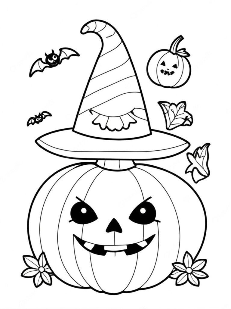 Fun with Halloween Pumpkin Coloring Page - Coloriageenfants.com