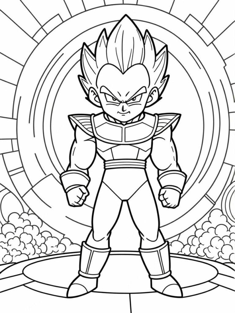 Disegni da colorare di Vegeta da stampare per piccoli artisti ...