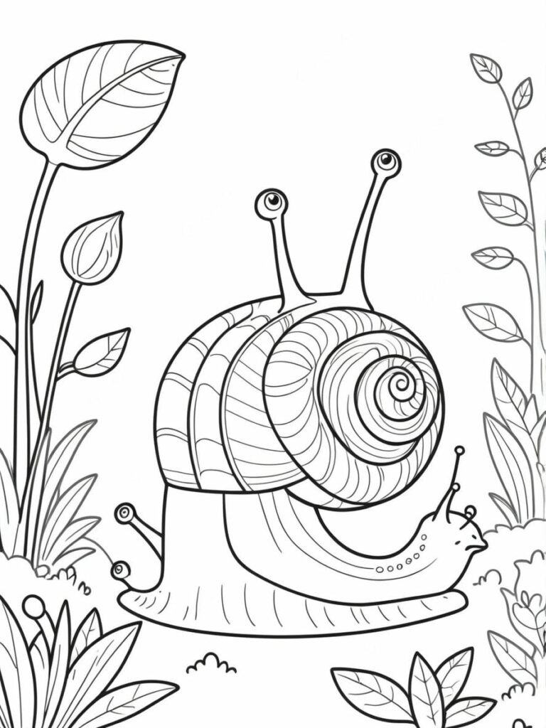 Funny Snail Coloring Page - Coloriageenfants.com