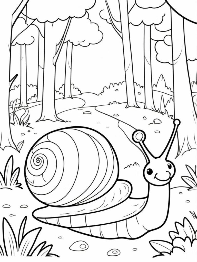 Coloriage Escargot Amusant - Coloriageenfants.com