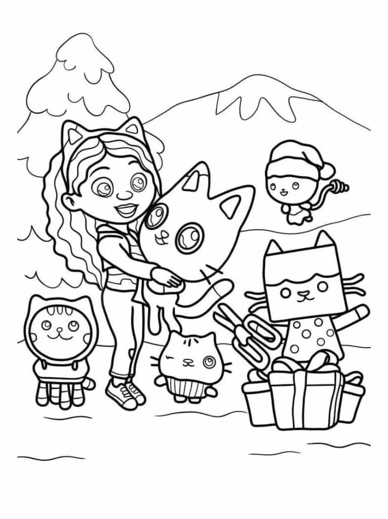 Explore le Coloriage Gabby Chat - Coloriageenfants.com