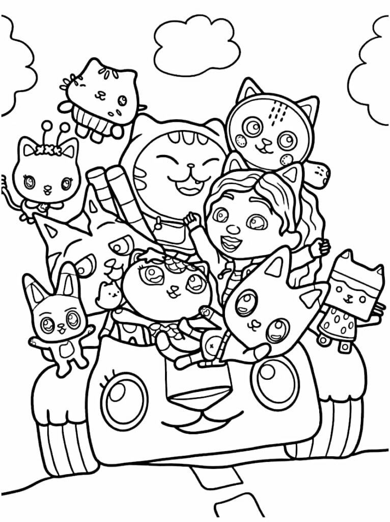 Explore le Coloriage Gabby Chat - Coloriageenfants.com