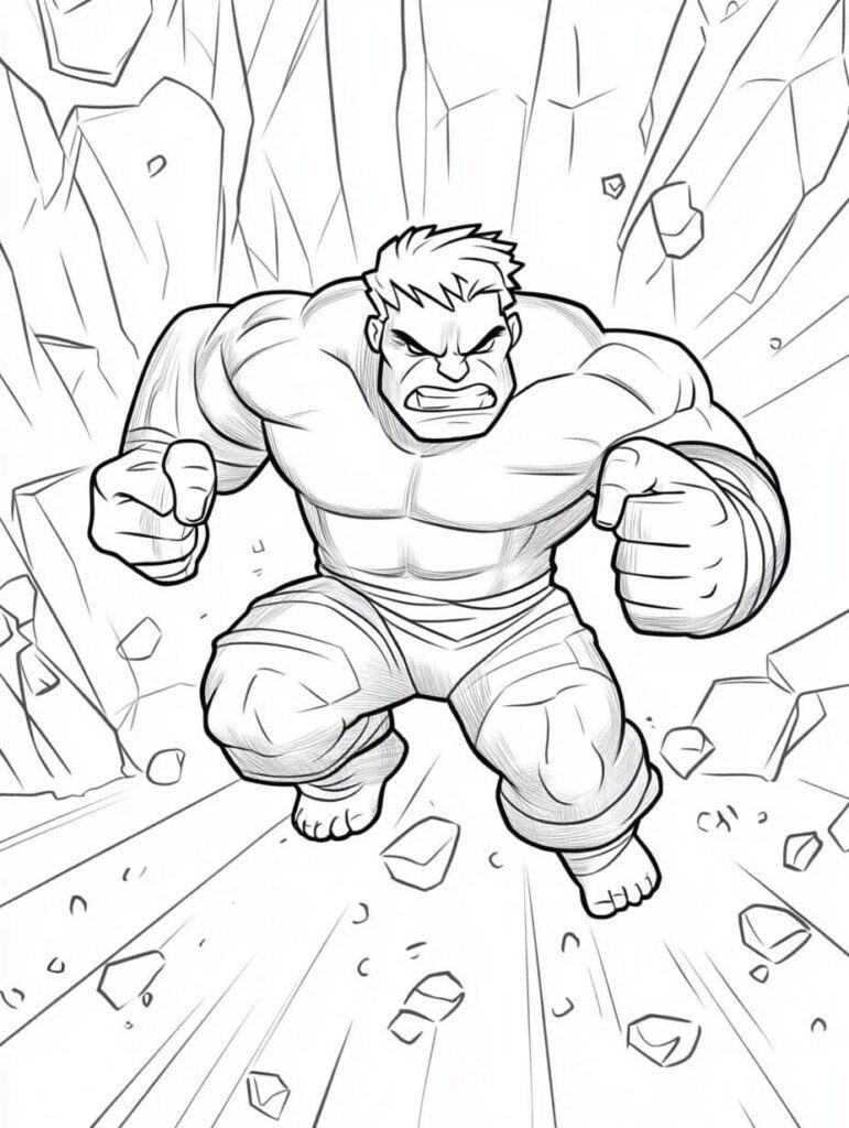 Coloriage Hulk pour les fans de Marvel - Coloriageenfants.com
