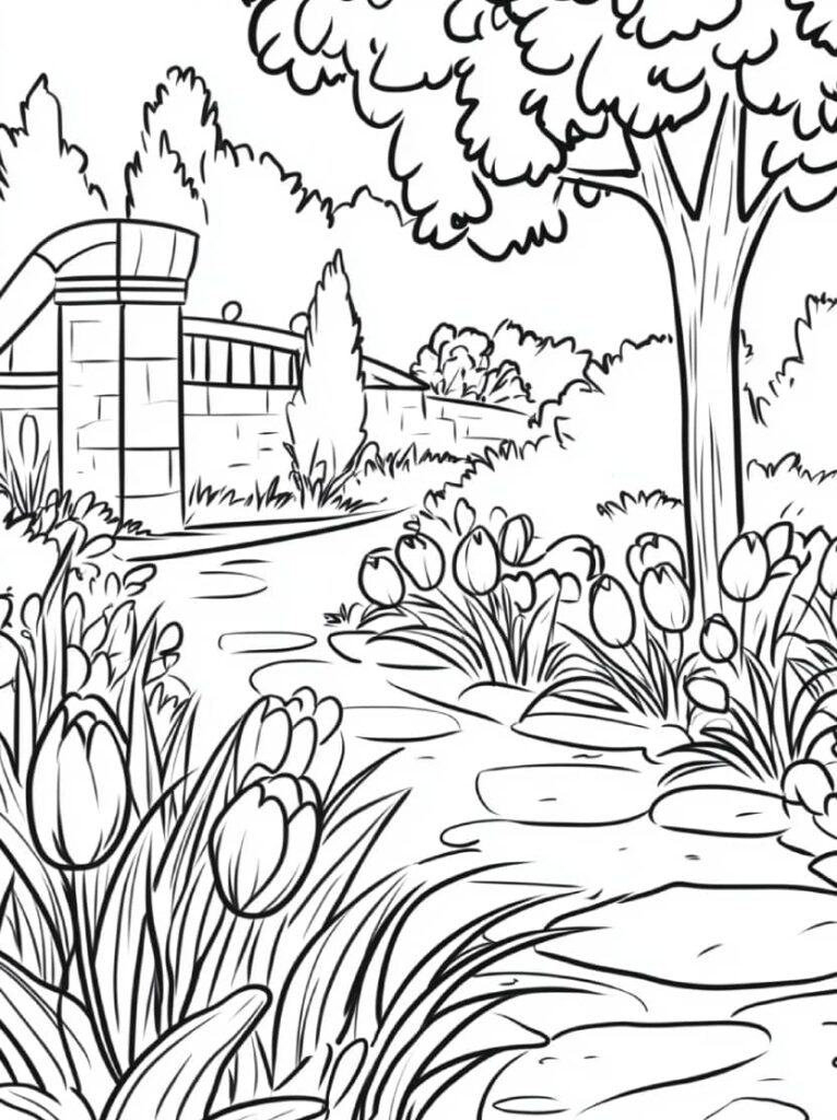 Aventuras en el jardín para colorear - Coloriageenfants.com