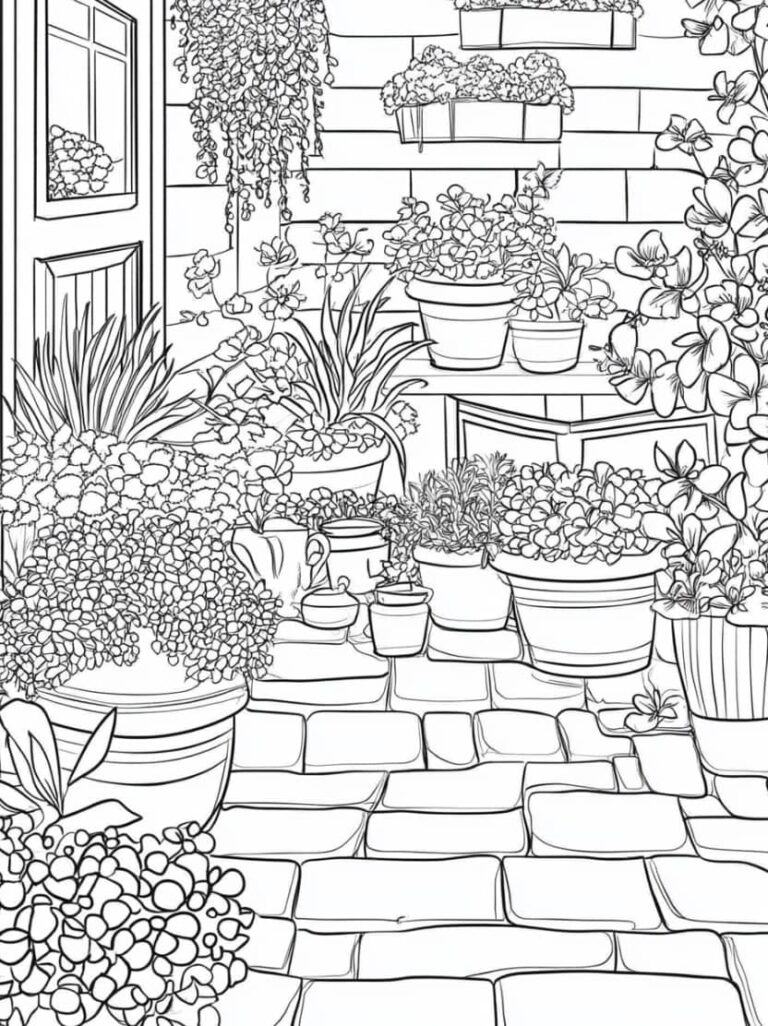 Aventures en Coloriage Jardin - Coloriageenfants.com