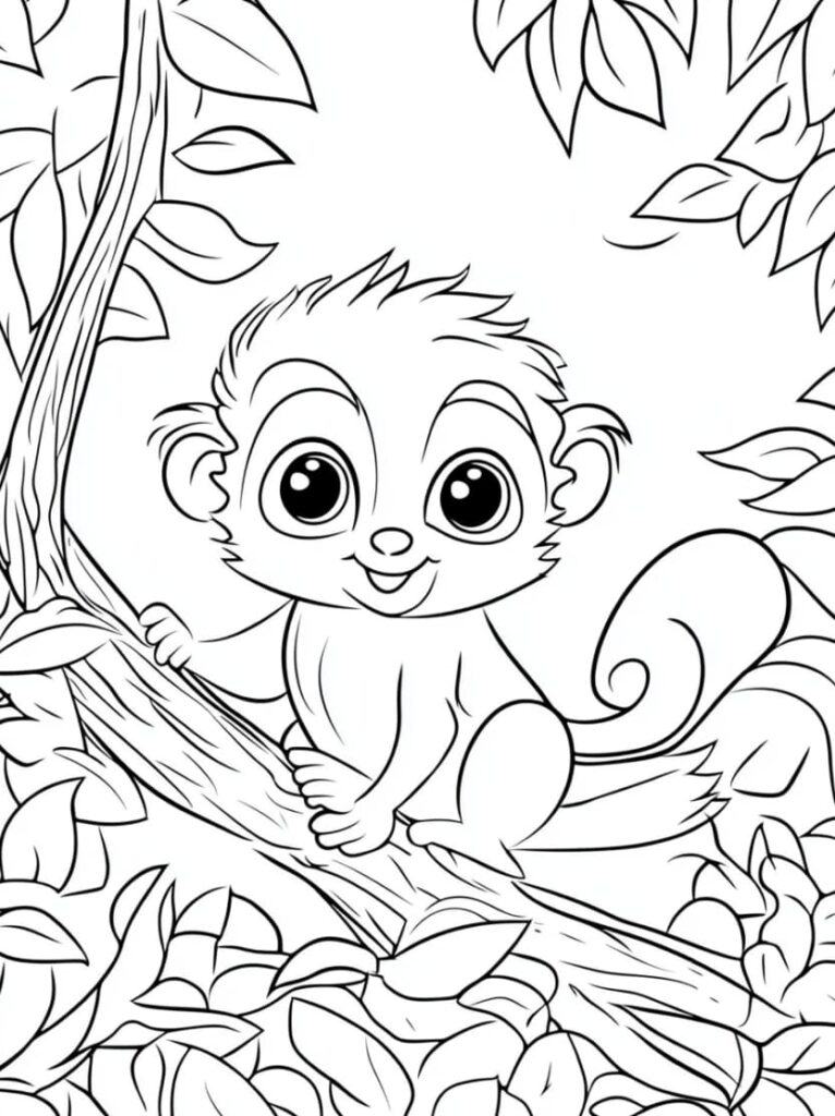 Dibujos para colorear de la jungla con animales exóticos - Coloriageenfants.com