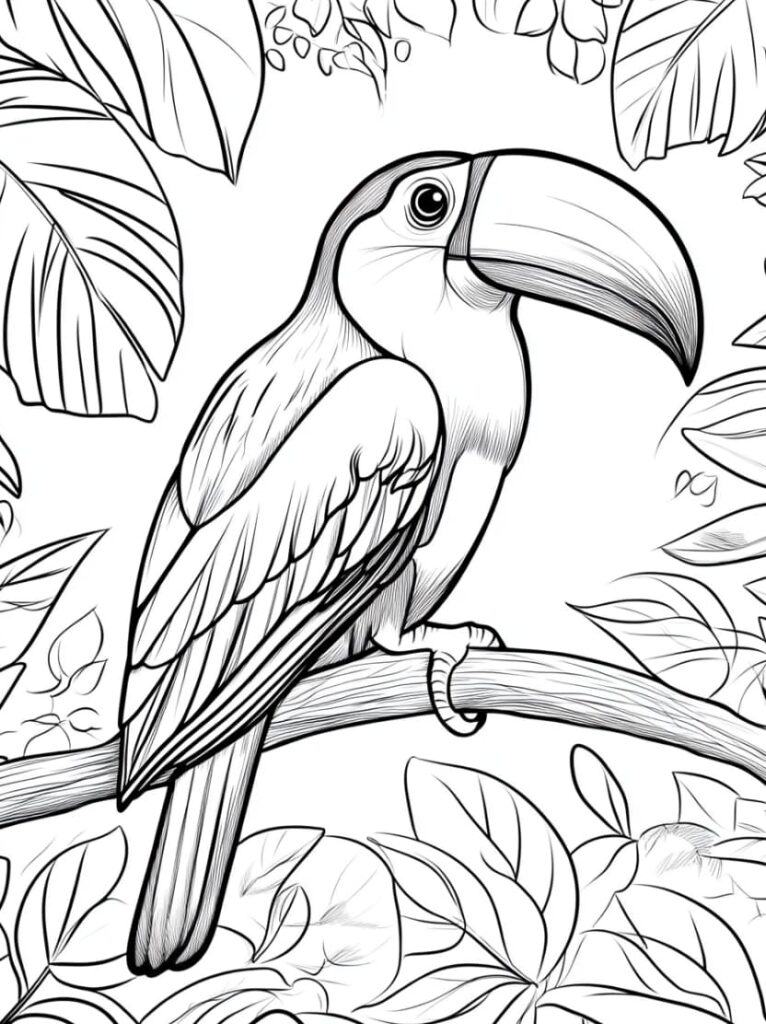 Dibujos para colorear de la jungla con animales exóticos - Coloriageenfants.com