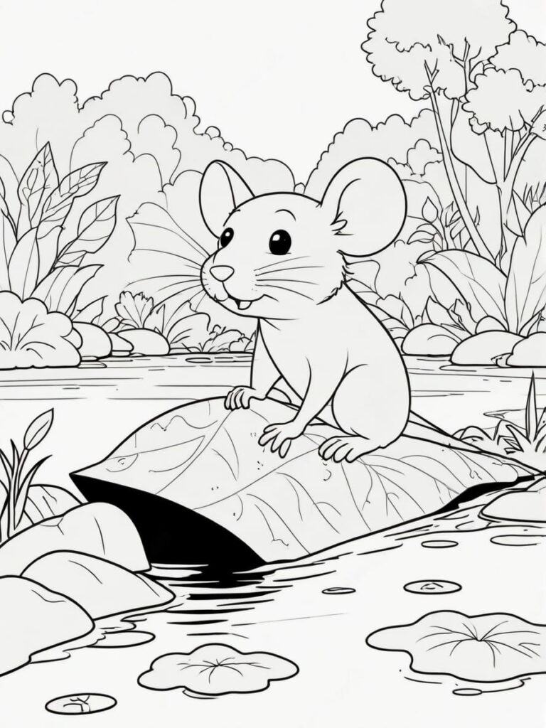 Aventuras para colorear: el ratón - Coloriageenfants.com