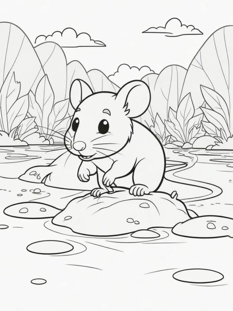 Aventuras para colorear: el ratón - Coloriageenfants.com