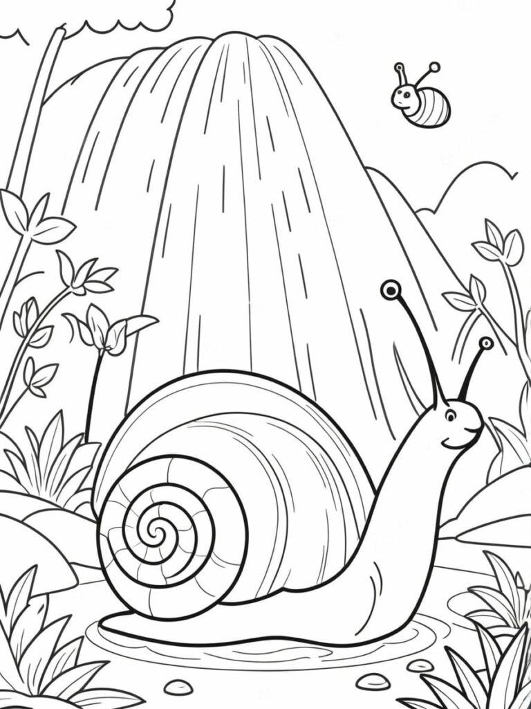 面白いカタツムリの塗り絵 - Coloriageenfants.com
