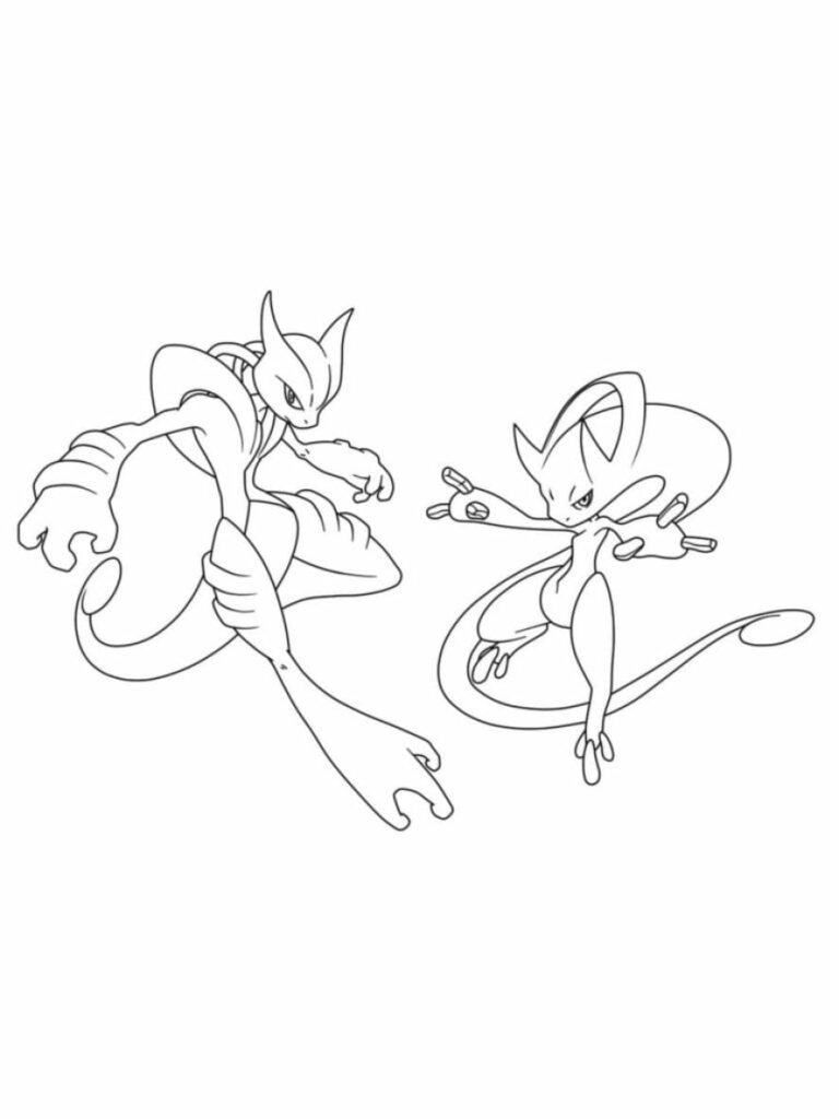 ポケモンファンのためのミュウツーの塗り絵 - Coloriageenfants.com