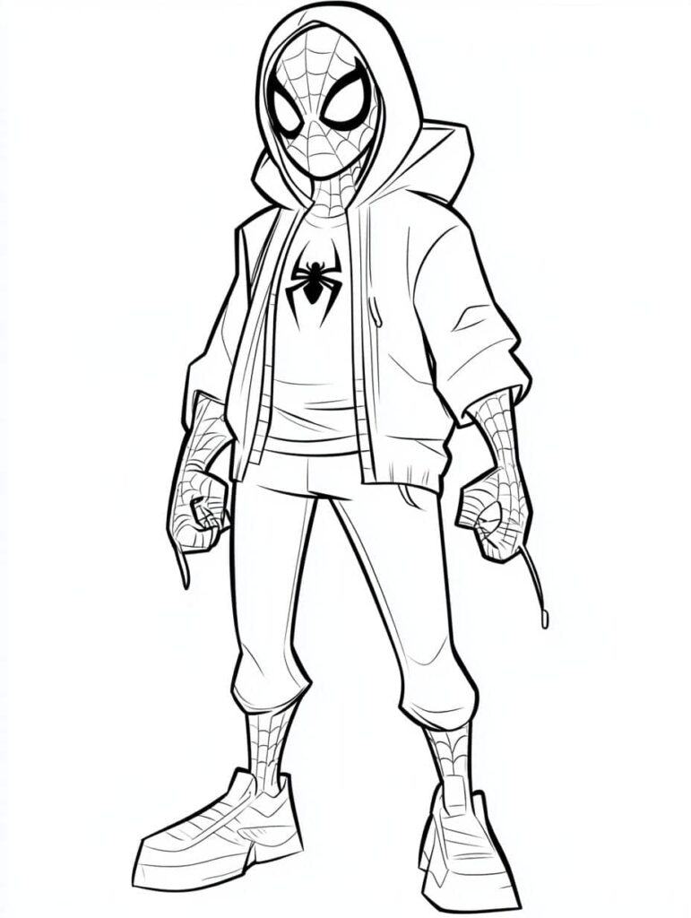Desenhos para colorir de Miles Morales para fãs - Coloriageenfants.com