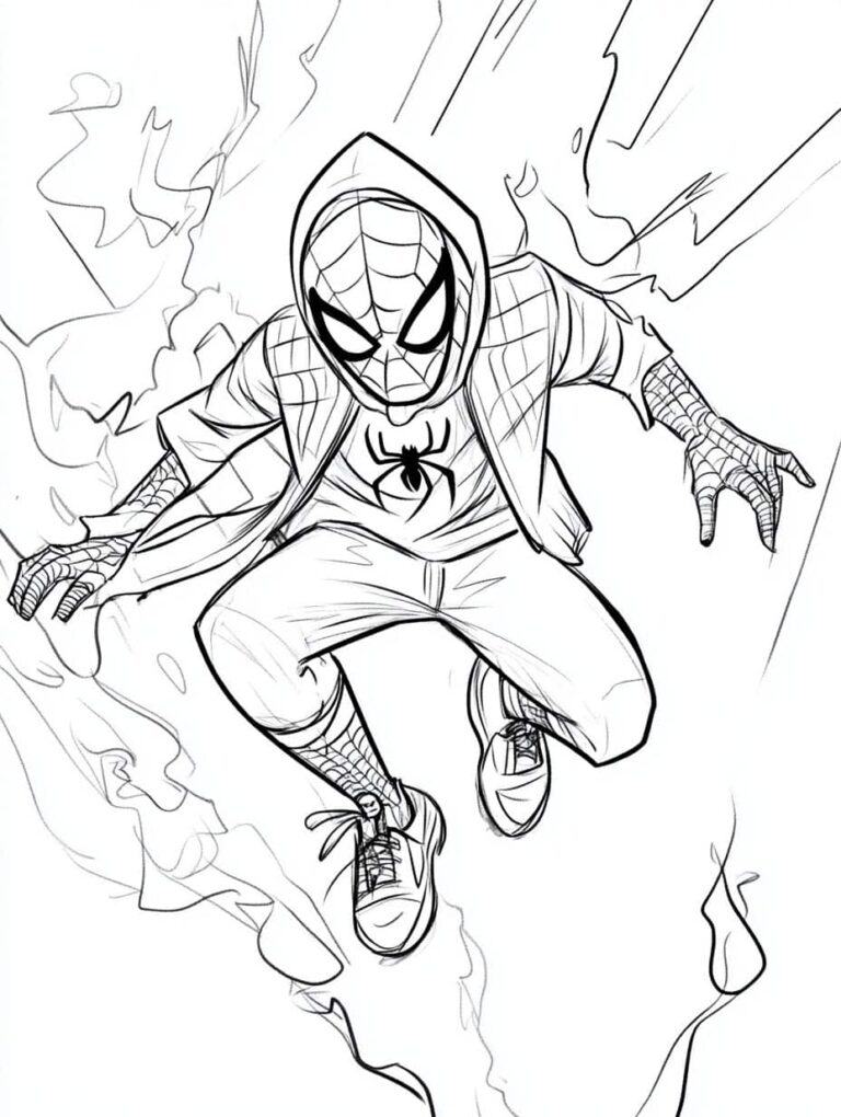Dibujos para colorear de Miles Morales para fans - Coloriageenfants.com