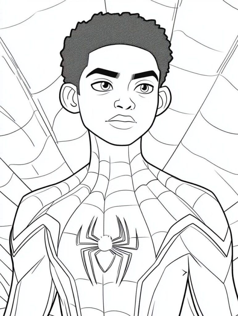 Dibujos para colorear de Miles Morales para fans - Coloriageenfants.com
