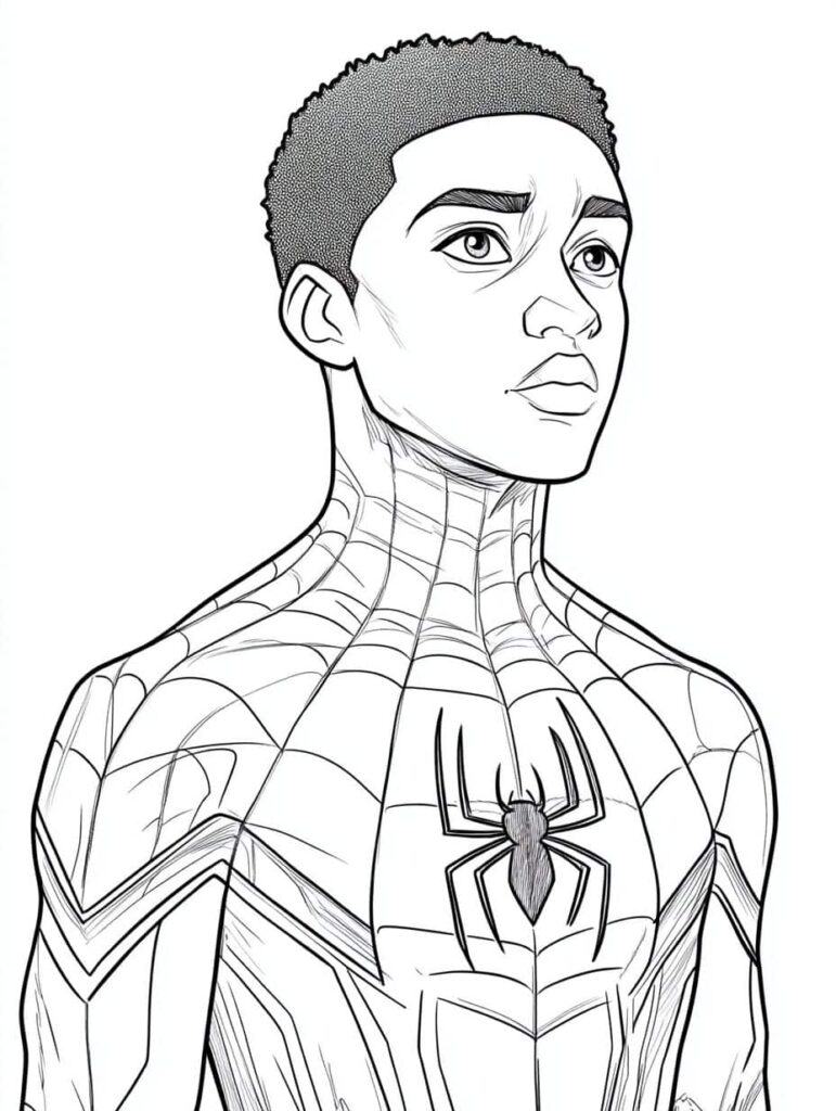 Dibujos para colorear de Miles Morales para fans - Coloriageenfants.com