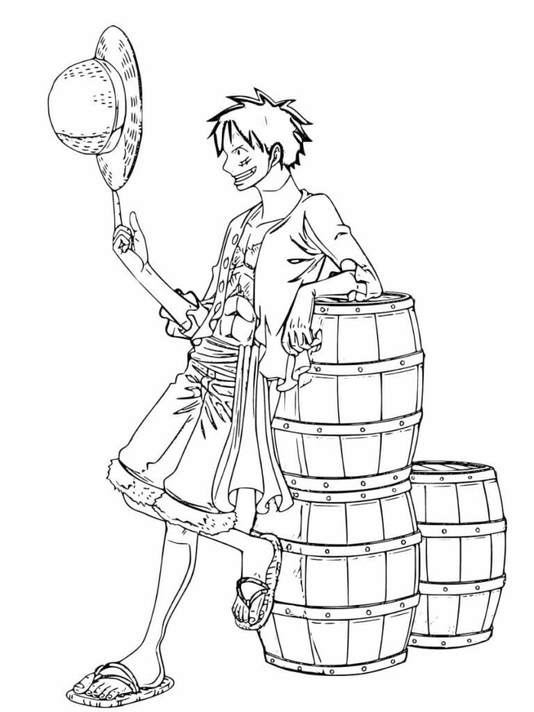 Luffy para colorear y crear historias de piratas - Coloriageenfants.com