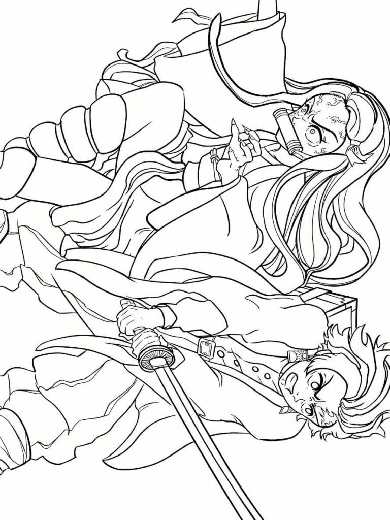 Nezuko Coloring Pages for Demon Slayer Fans - Coloriageenfants.com