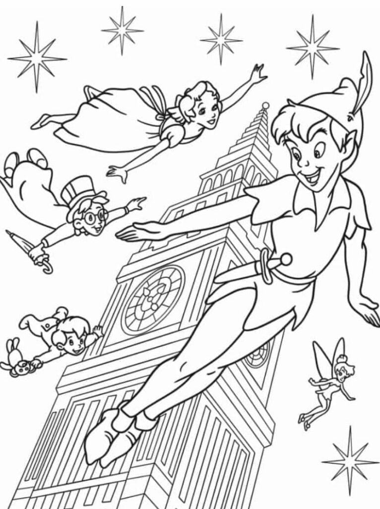 Criatividade com Desenhos para Colorir do Peter Pan - Coloriageenfants.com