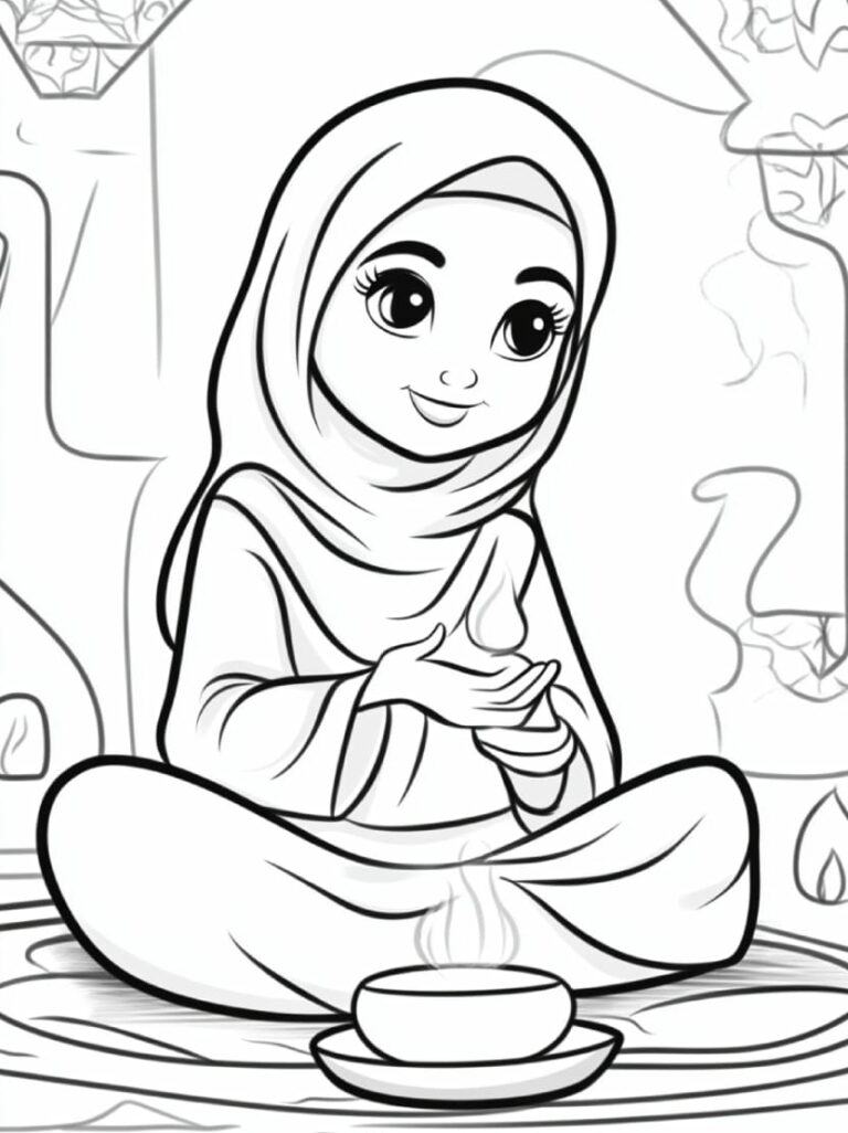 Coloriage Ramadan avec des motifs traditionnels - Coloriageenfants.com
