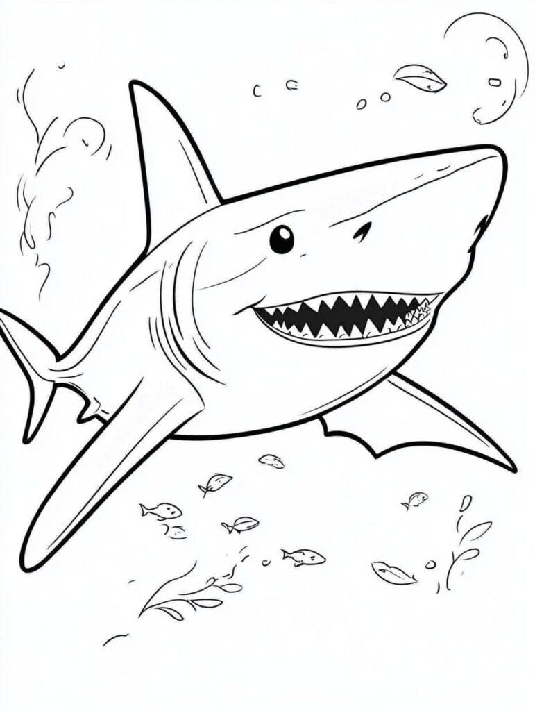 Coloriage Requin pour petits aventuriers - Coloriageenfants.com