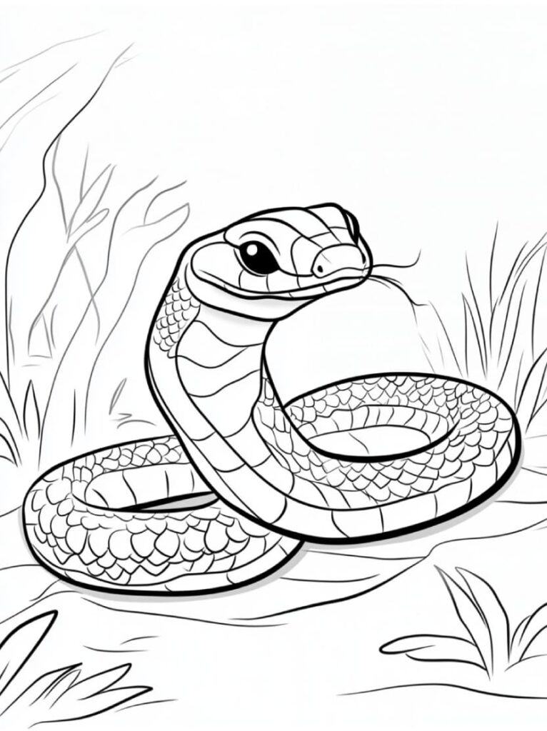 Amusement avec le Coloriage Serpent - Coloriageenfants.com