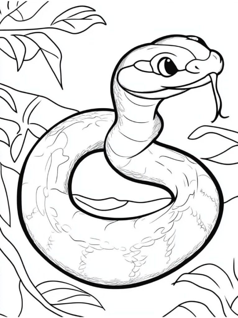 Amusement avec le Coloriage Serpent - Coloriageenfants.com
