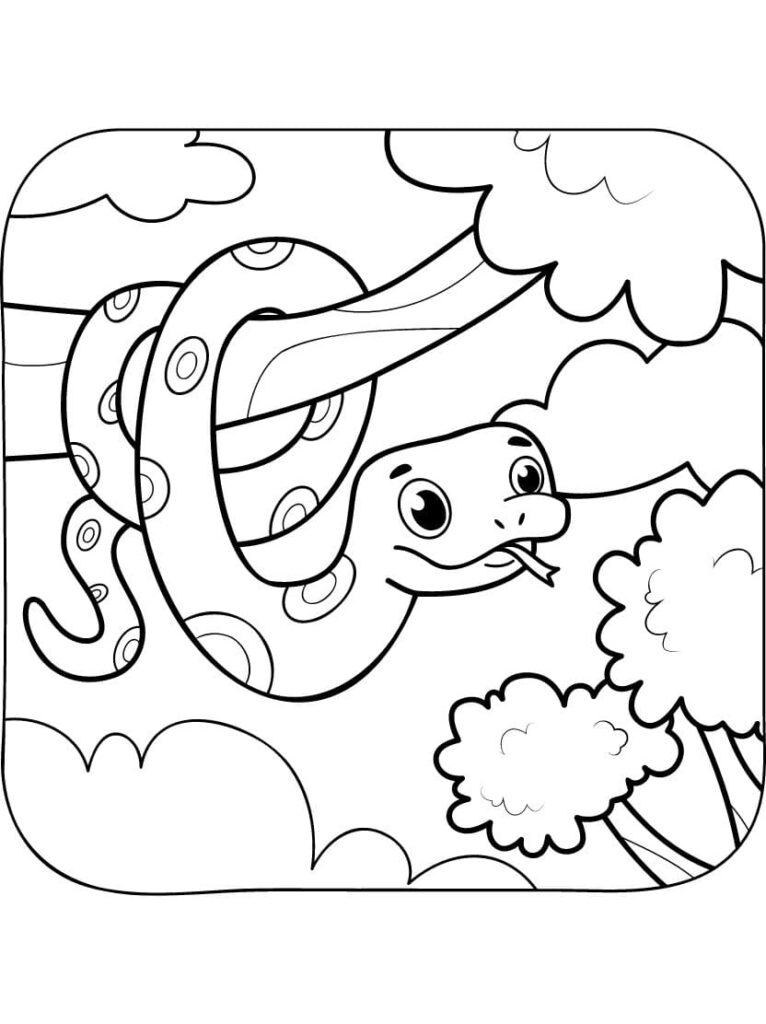 Amusement avec le Coloriage Serpent - Coloriageenfants.com